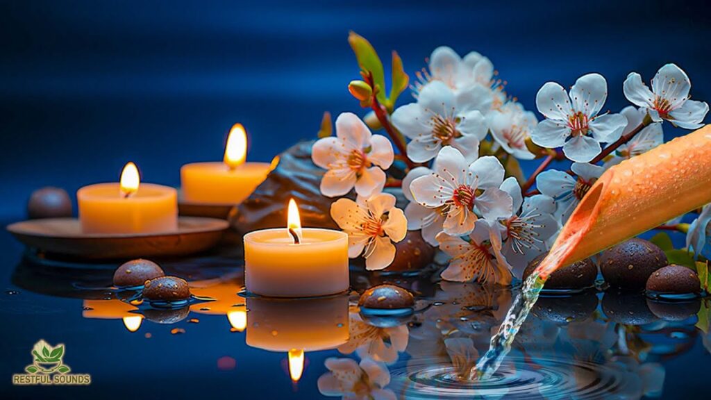 Piano Relaxing Music with Nature View for Deep Sleep, Water Fountain ...